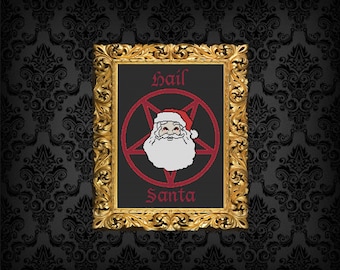 Hail Santa Cross Stitch Pattern PDF Mini Christmas Ornament, Satanic ...