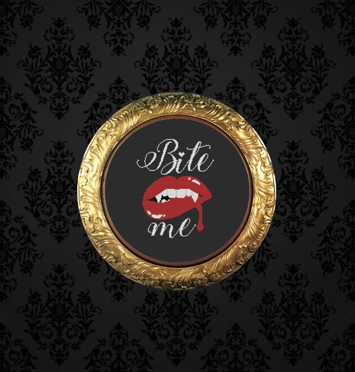 Bite Me Vampire Cross Stitch Pattern PDF | Etsy