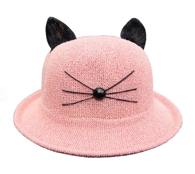 Cat Straw Sun Hat for Kids Birthday Gift Little Girl Gift - Etsy
