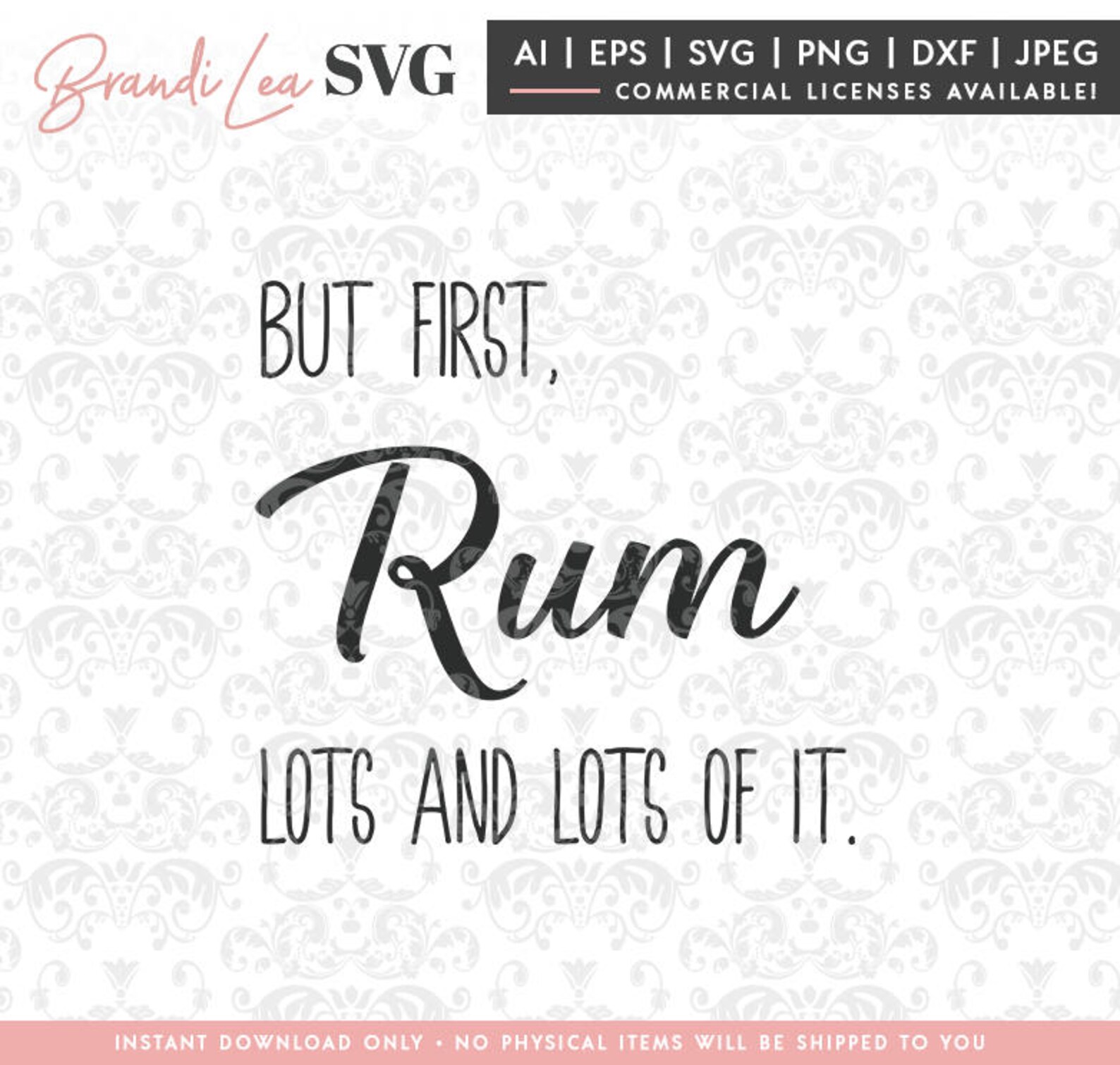 Maar First Rum SVG Alcohol SVG Drank svg Drank DxF EpS - Etsy België