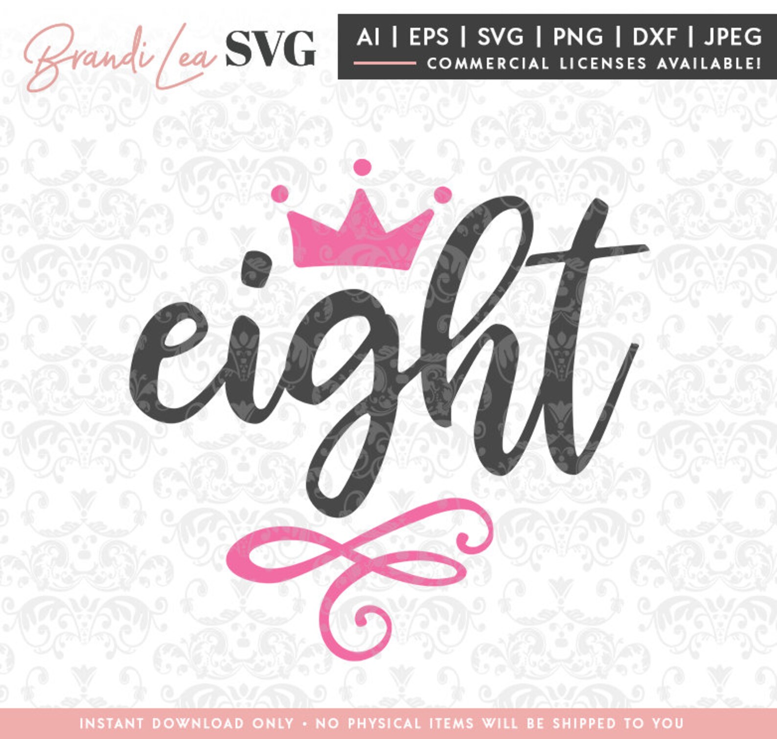 8 Year Old Eighth Birthday Svg Eight Birthday Crown | Etsy