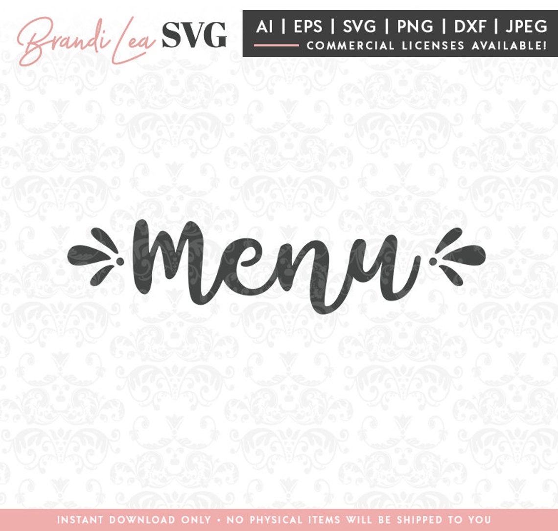Menu SVG kitchen svg cooking svg baking wedding food | Etsy
