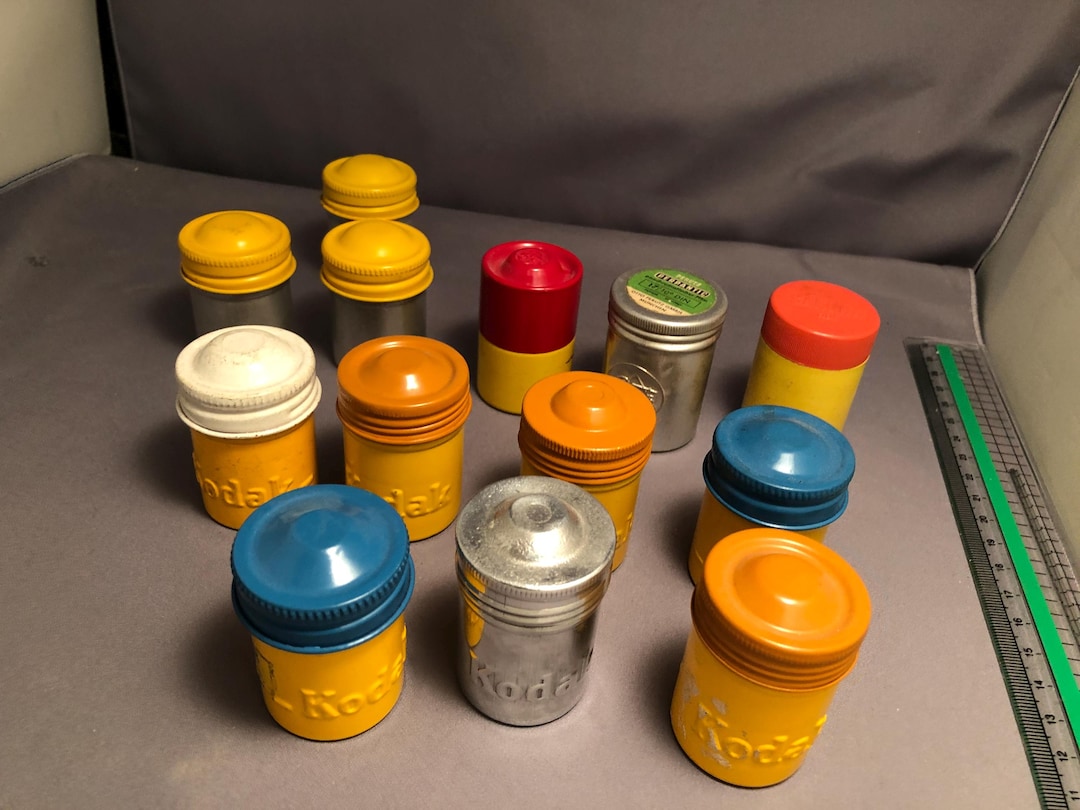 Lot of 13 Vintage Empty Film Canisters Containers . Kodak Metal ...