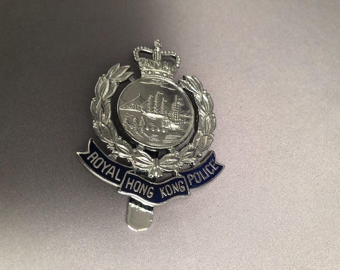 Vintage RHKP Royal Hong Kong Police Cap Badge China Chinese - Etsy
