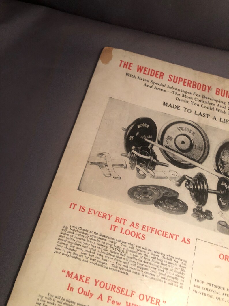 Your Physique Beefcake Bodybuilding Vintage Magazine October November ...