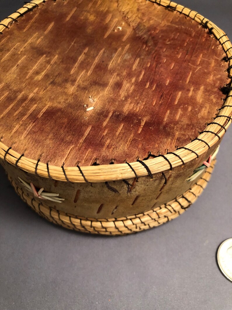 Vintage First Nations Native American Porcupine Quill Birch Bark and ...