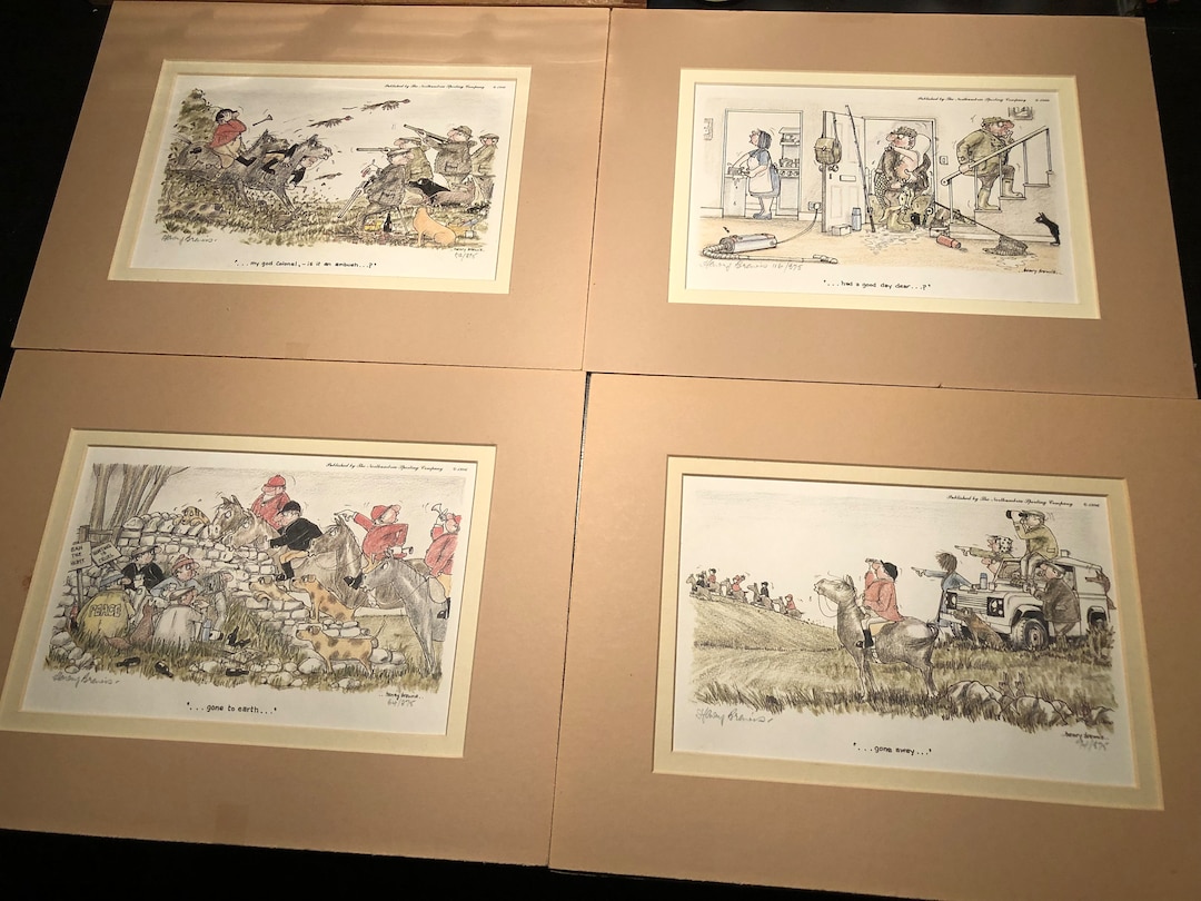 Lot of 4 Vintage Artist Signed & Numbered Henry Brewis Prints in Mattes ...