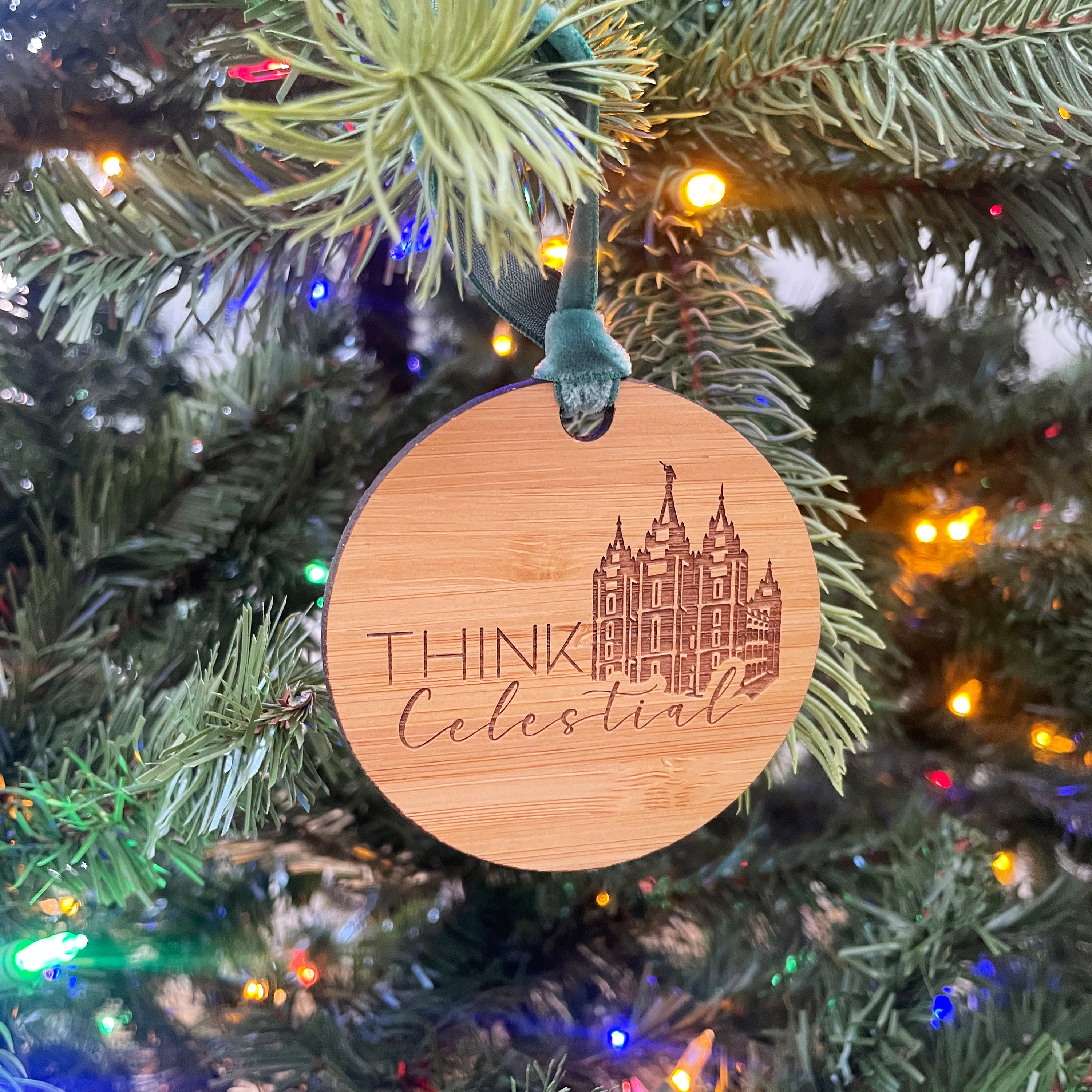 Think Celestial LDS Ornament Engraved Wood & Acrylic Christmas Ornament ...