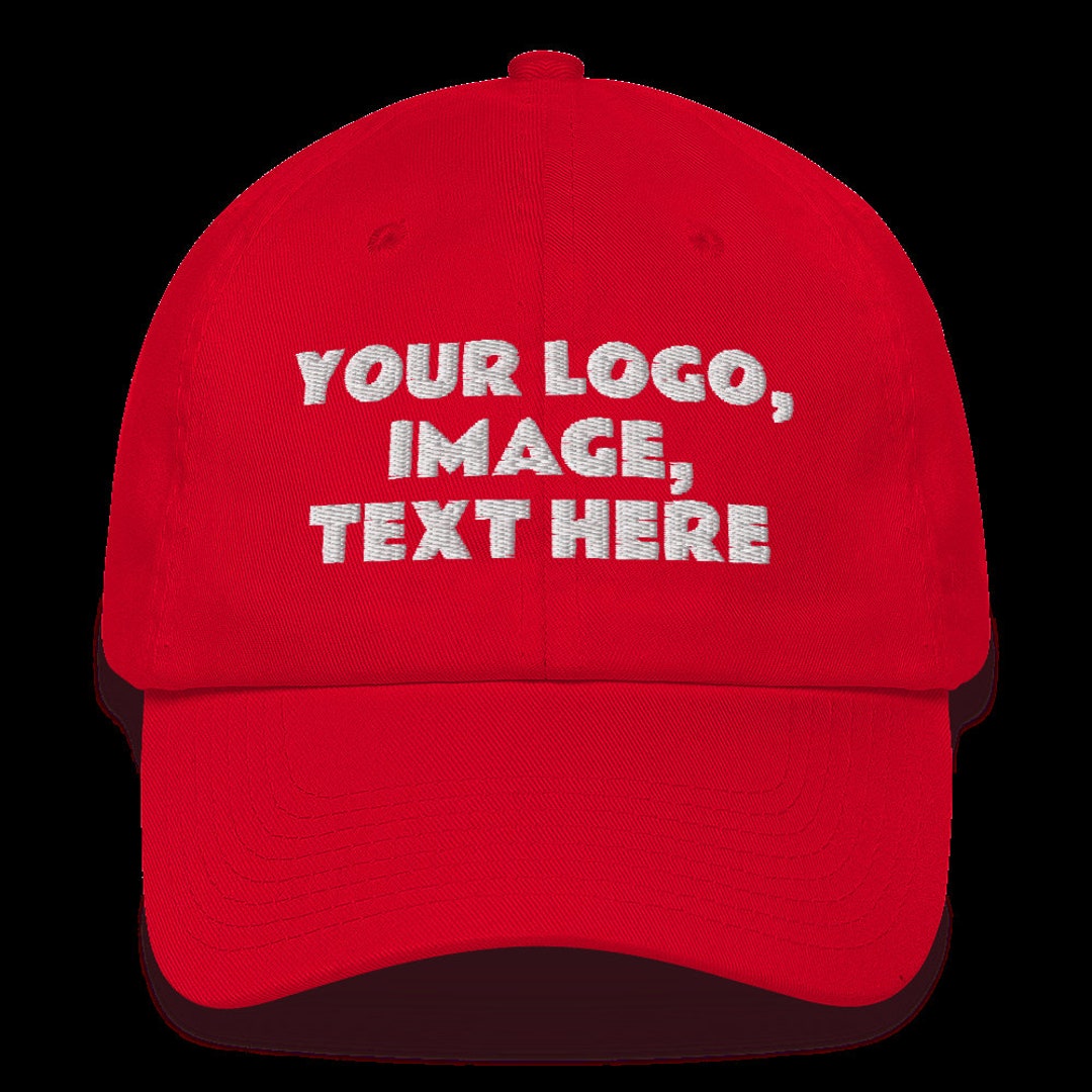 Custom Red Dad Hat: Add Your Logo, Image, or Text - Etsy