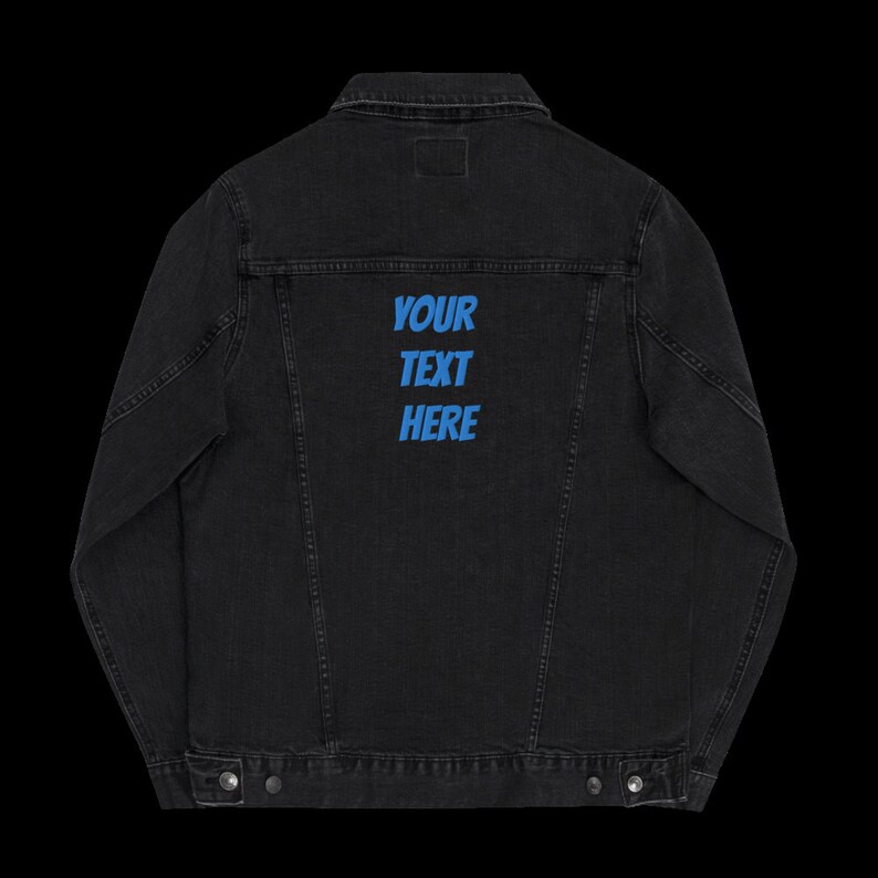 Black Unisex Denim Jacket, Add Your Text on This Jacket. - Etsy