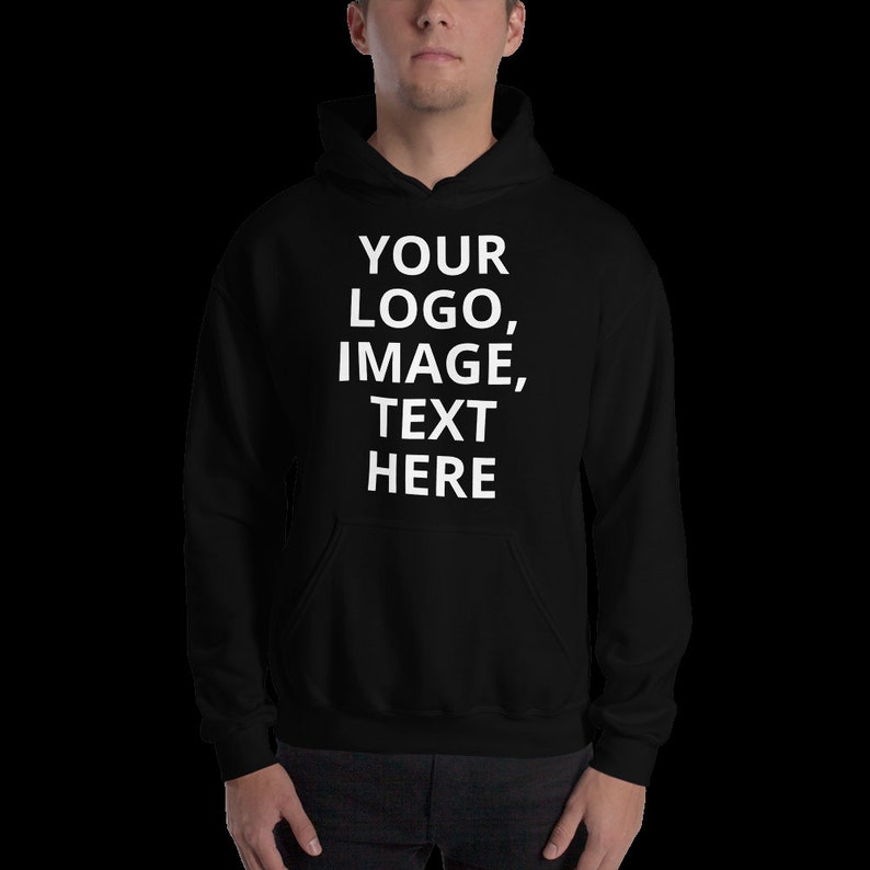 Black Men Hoodie, Add Your Logo, Image or Text on This Hoodie. - Etsy
