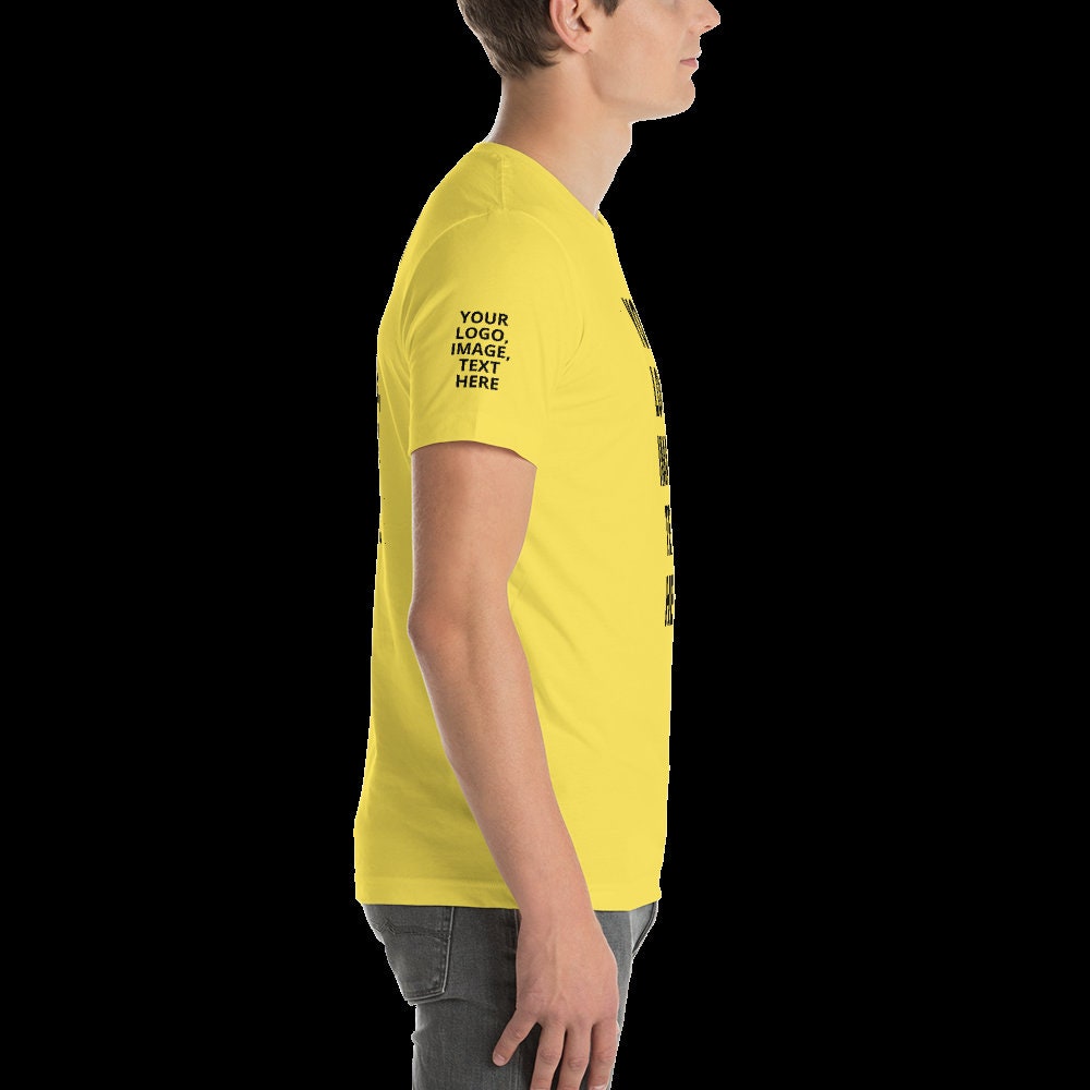 Yellow Men T Shirt, Add Your Logo, Image or Text on This Shirt. - Etsy