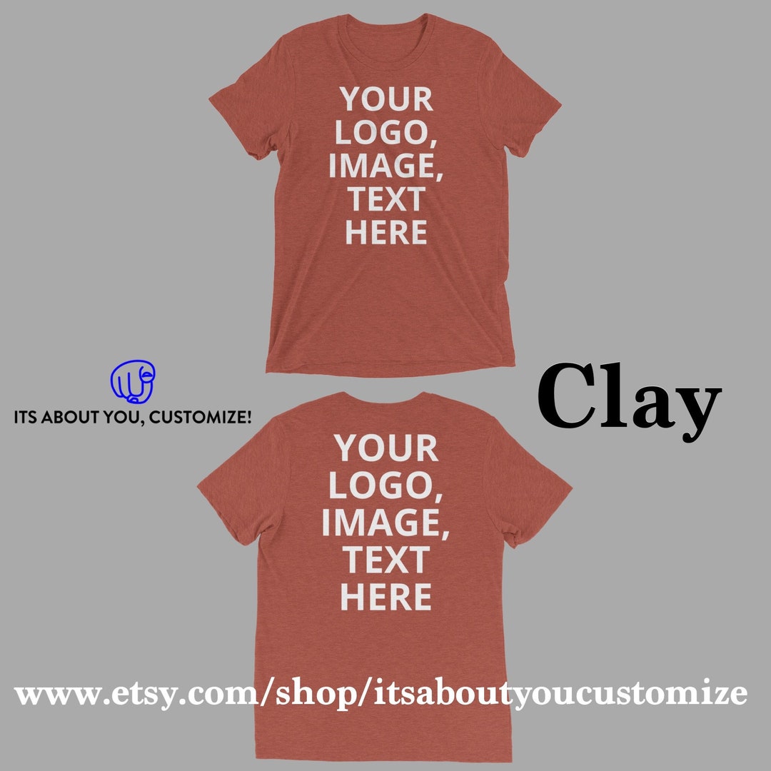 Clay Men T Shirt, Add Your Logo, Image or Text on This Shirt. - Etsy