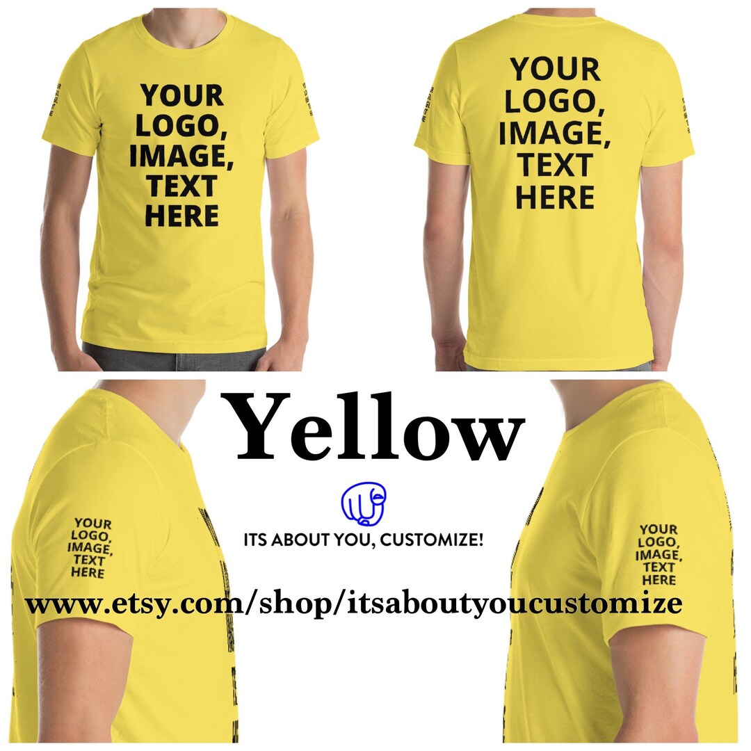 Yellow Men T Shirt Add Your Logo Image or Text on This - Etsy