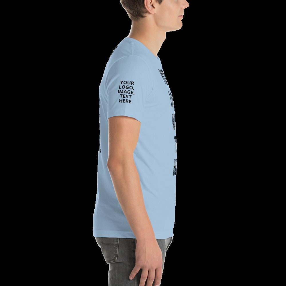 Light Blue Men T Shirt, Add Your Logo, Image or Text on This Shirt. - Etsy