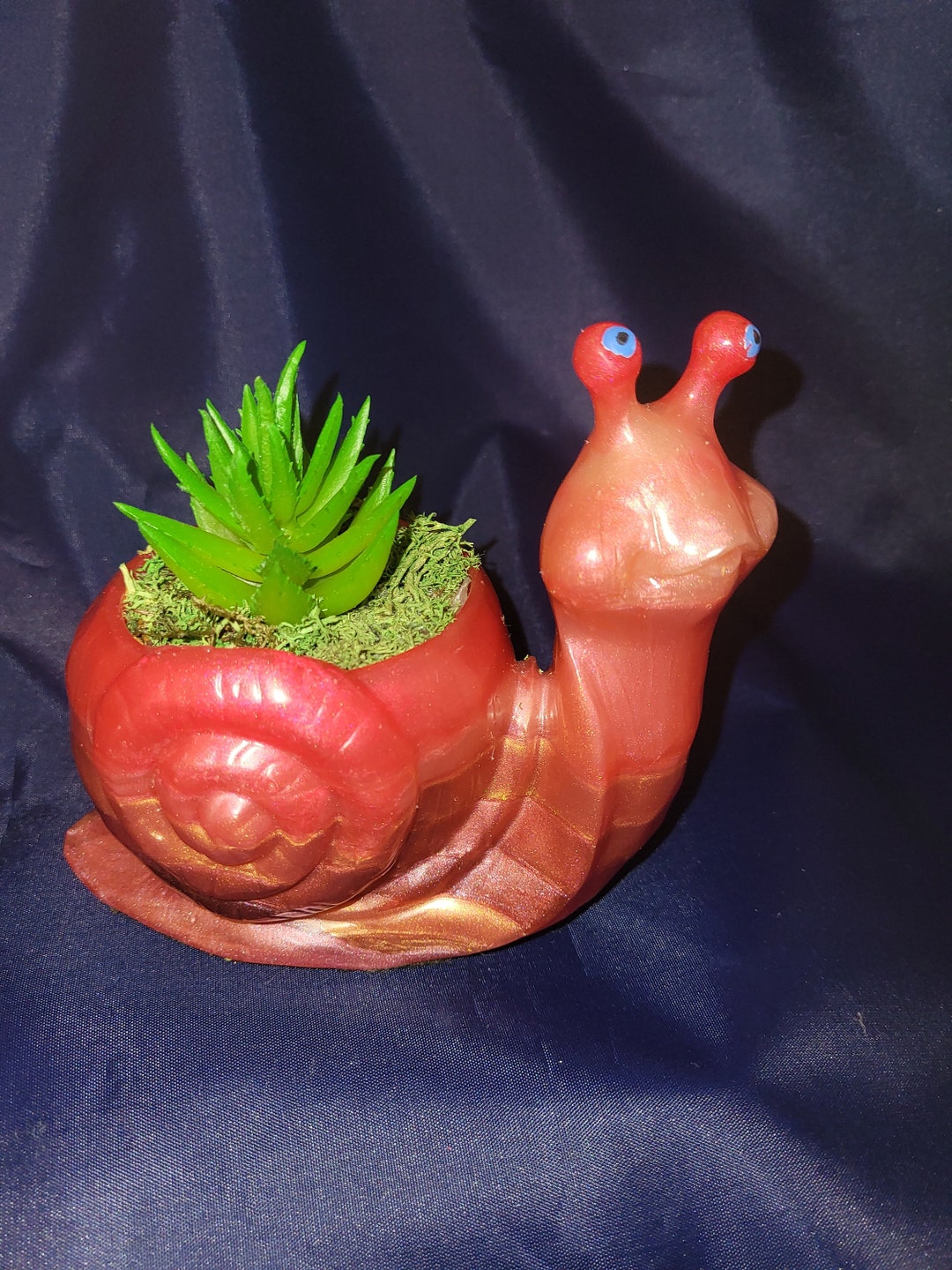 UV Resin Snail Planter With Artificial Succulent - Etsy