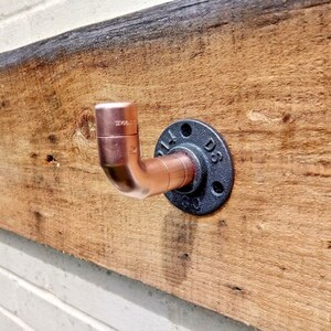 Copper Pipe Hook - Coat / Clothes / Towel Hooks - Rustic / Industrial ...