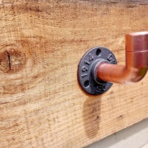 Copper Pipe Hook - Coat / Clothes / Towel Hooks - Rustic / Industrial ...