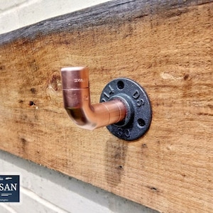 Copper Pipe Hook - Coat / Clothes / Towel Hooks - Rustic / Industrial ...