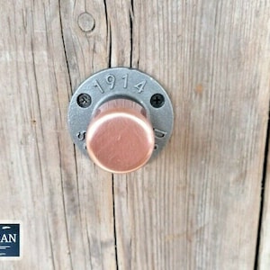 35mm Copper Pipe Knob Handles - Door / Cupboard Knobs - Rustic ...