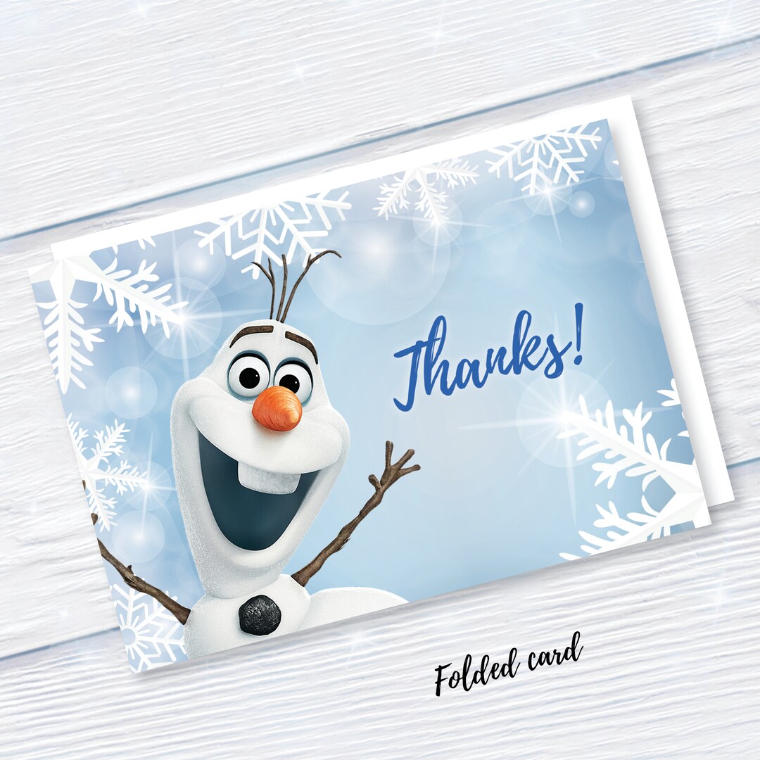 Frozen Thank You Card Olaf Frozen Birthday Invitation Child's Birthday ...