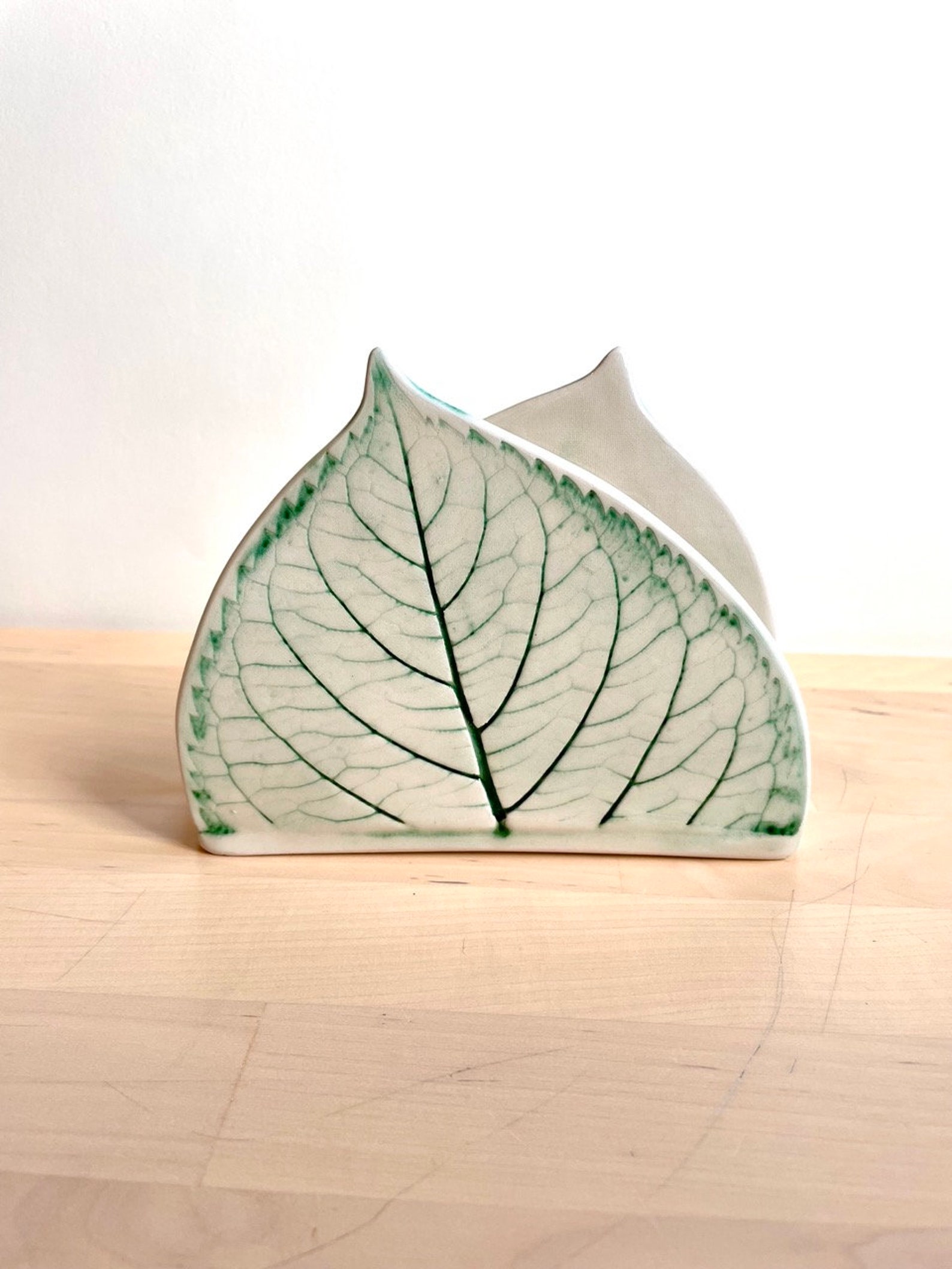 Leaf Imprinted Ceramic Napkin Holder for Table - Etsy
