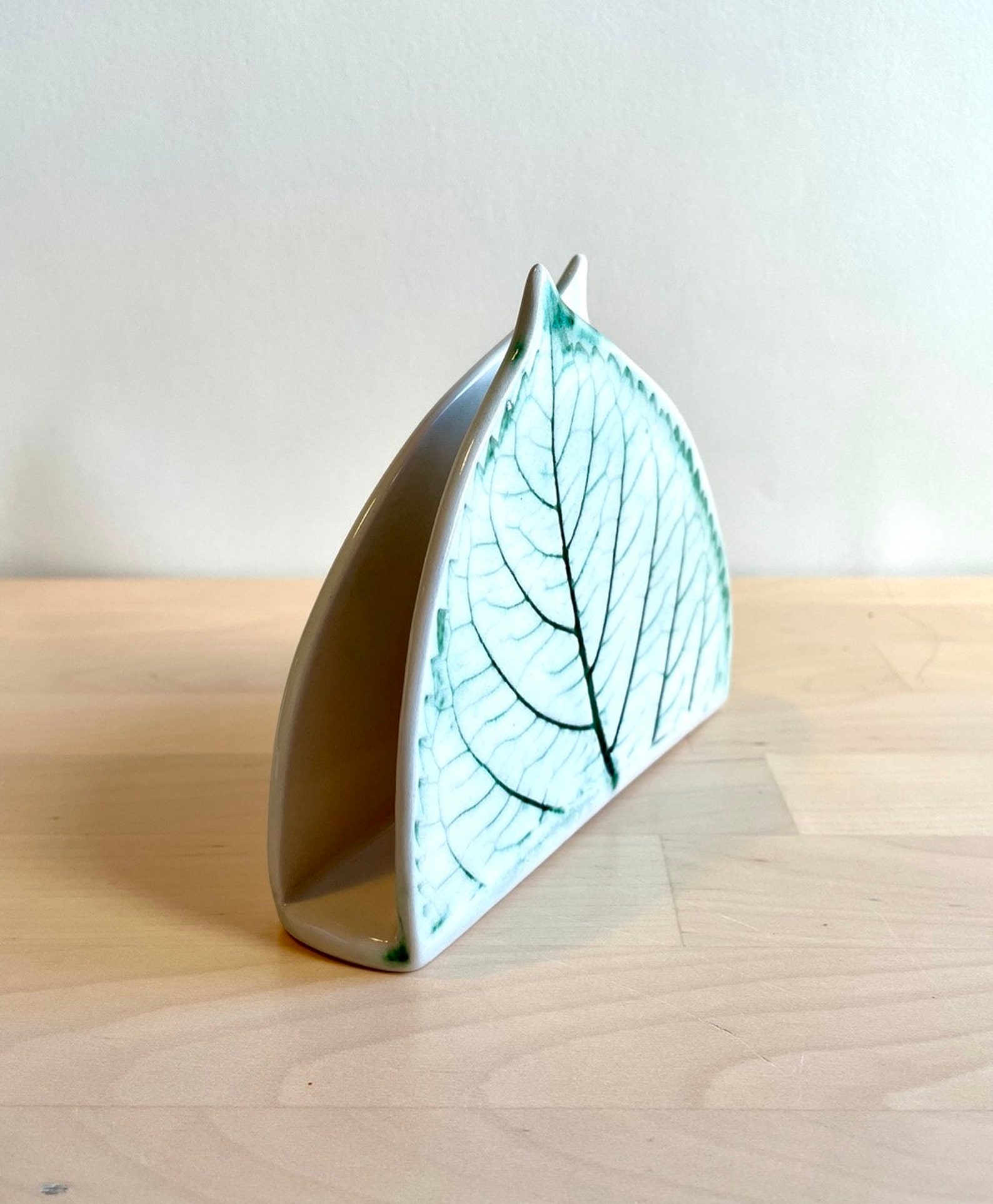 Leaf Imprinted Ceramic Napkin Holder for Table - Etsy