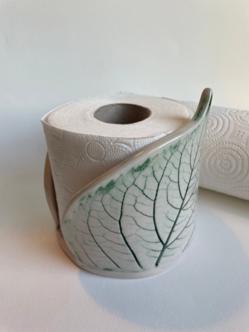 Handmade Ceramic Leaf Toilet Paper Holder, Nature Inspired Decor - Etsy