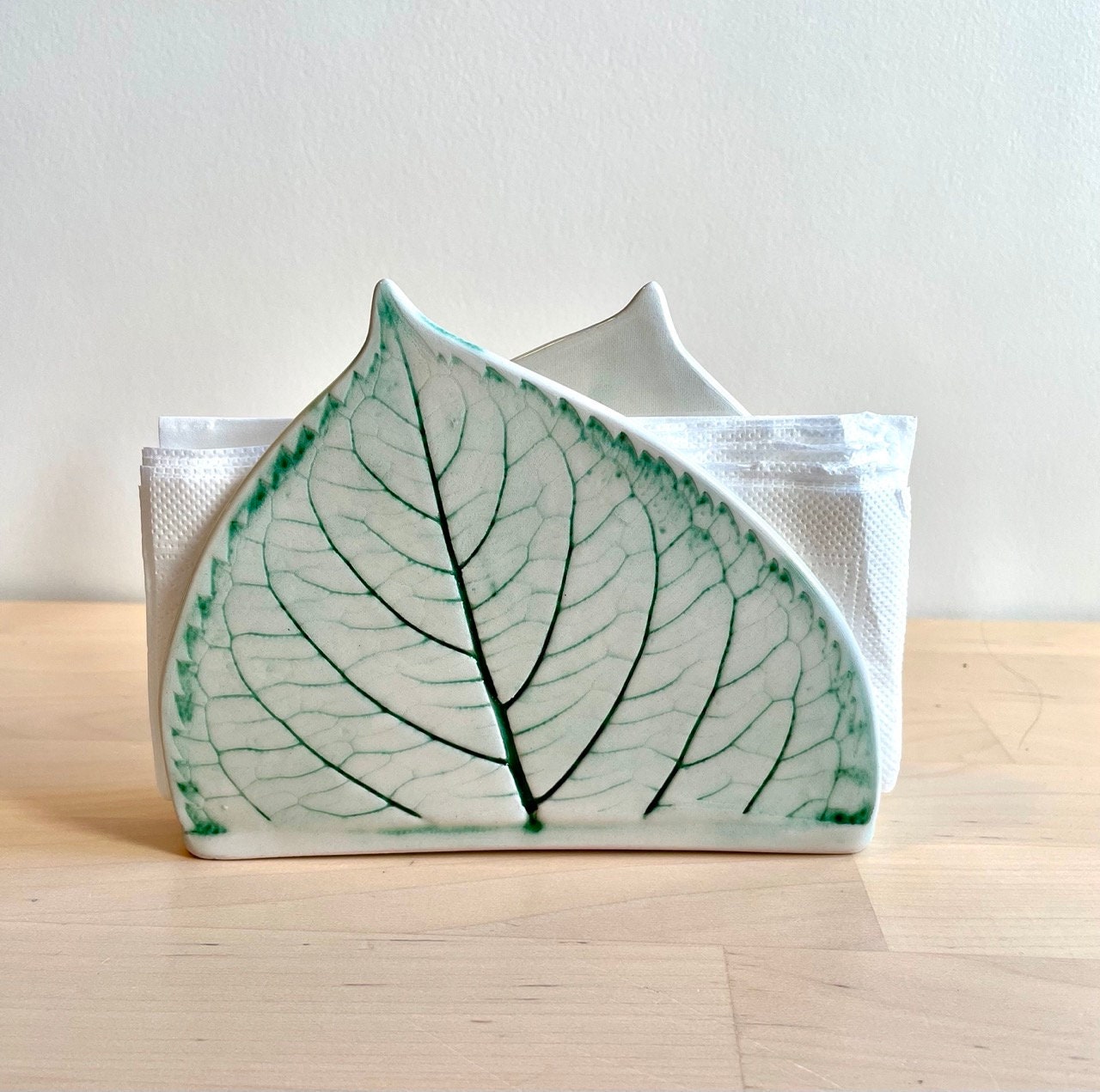 Leaf Imprinted Ceramic Napkin Holder for Table - Etsy