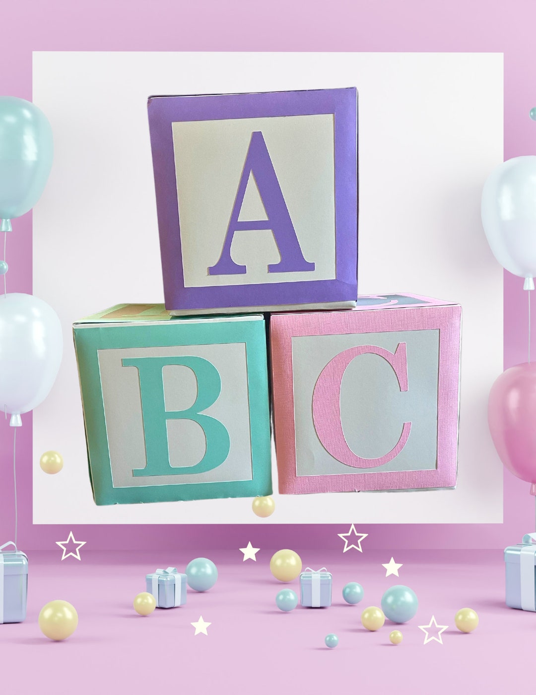 Alphabet & Number Blocks (10x10)- Life Size Blocks for Birthdays, Baby ...
