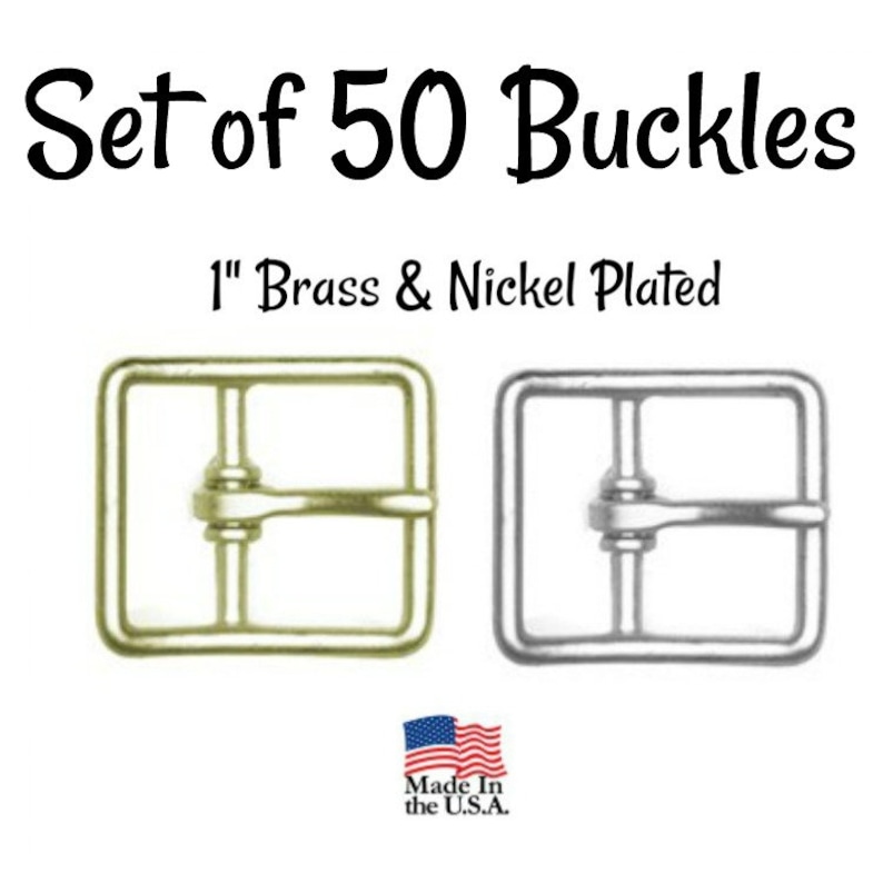 Set of 50 Buckles - 1" Inch Brass Plated Buckle Fits 1" Wide Strapping ...