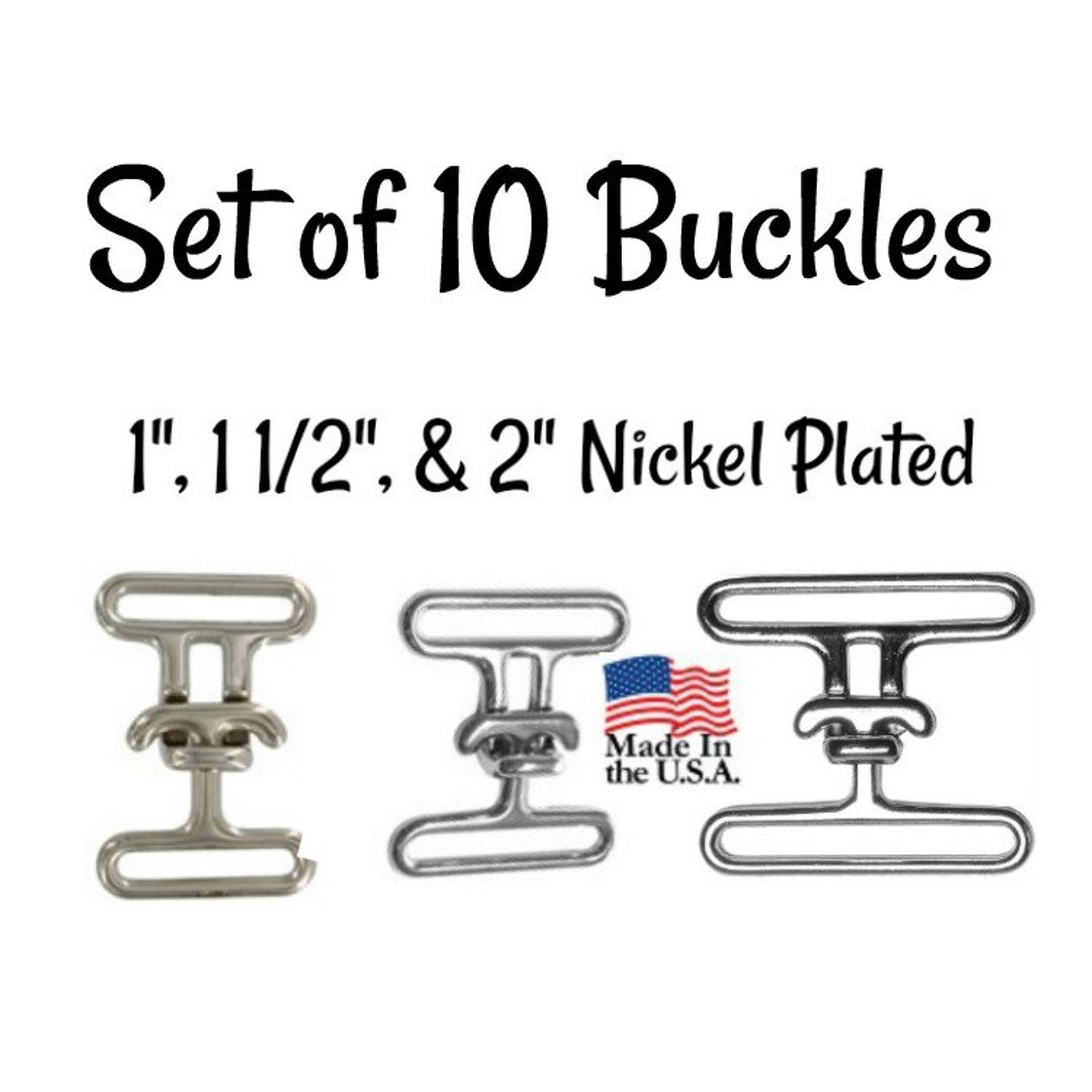 Set of 10 Cinch Buckles - 1", 1 1/2", & 2" Nickel Cinch Belt Buckle ...
