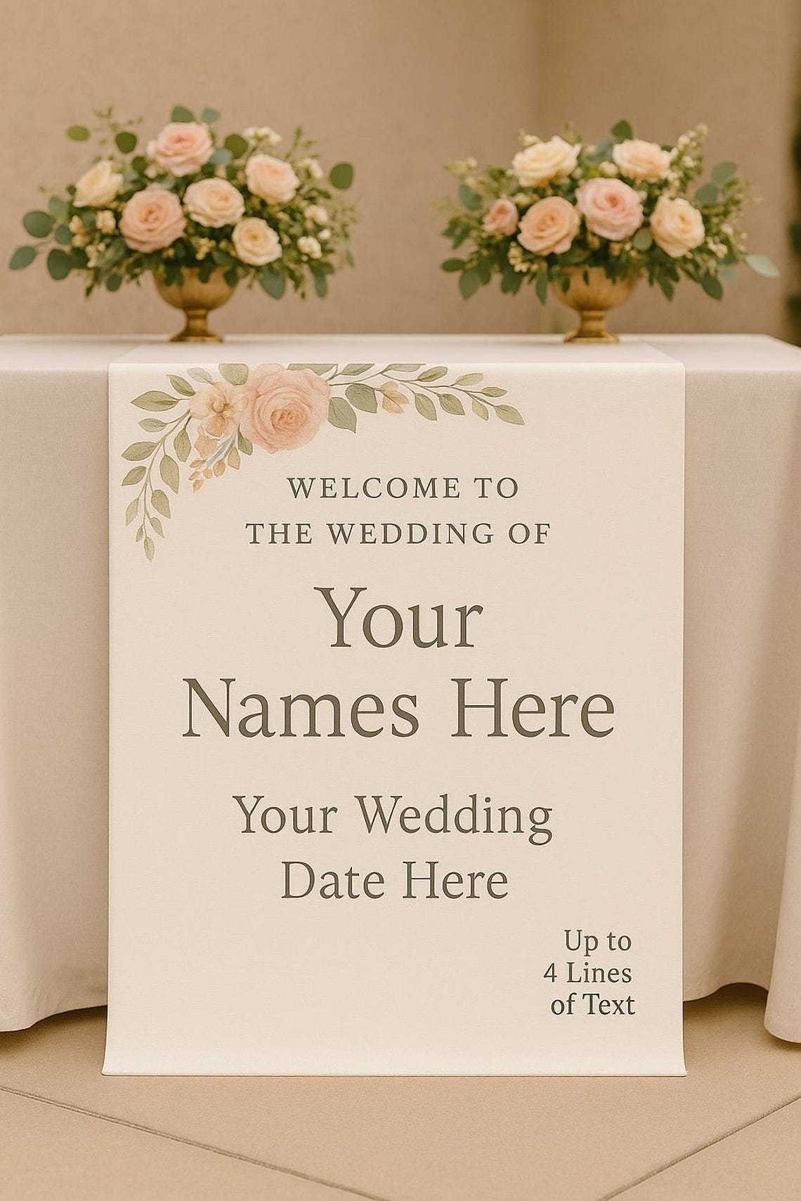Custom Wedding Welcome Banner: Personalized Vinyl, Mesh, or Chiffon - Etsy