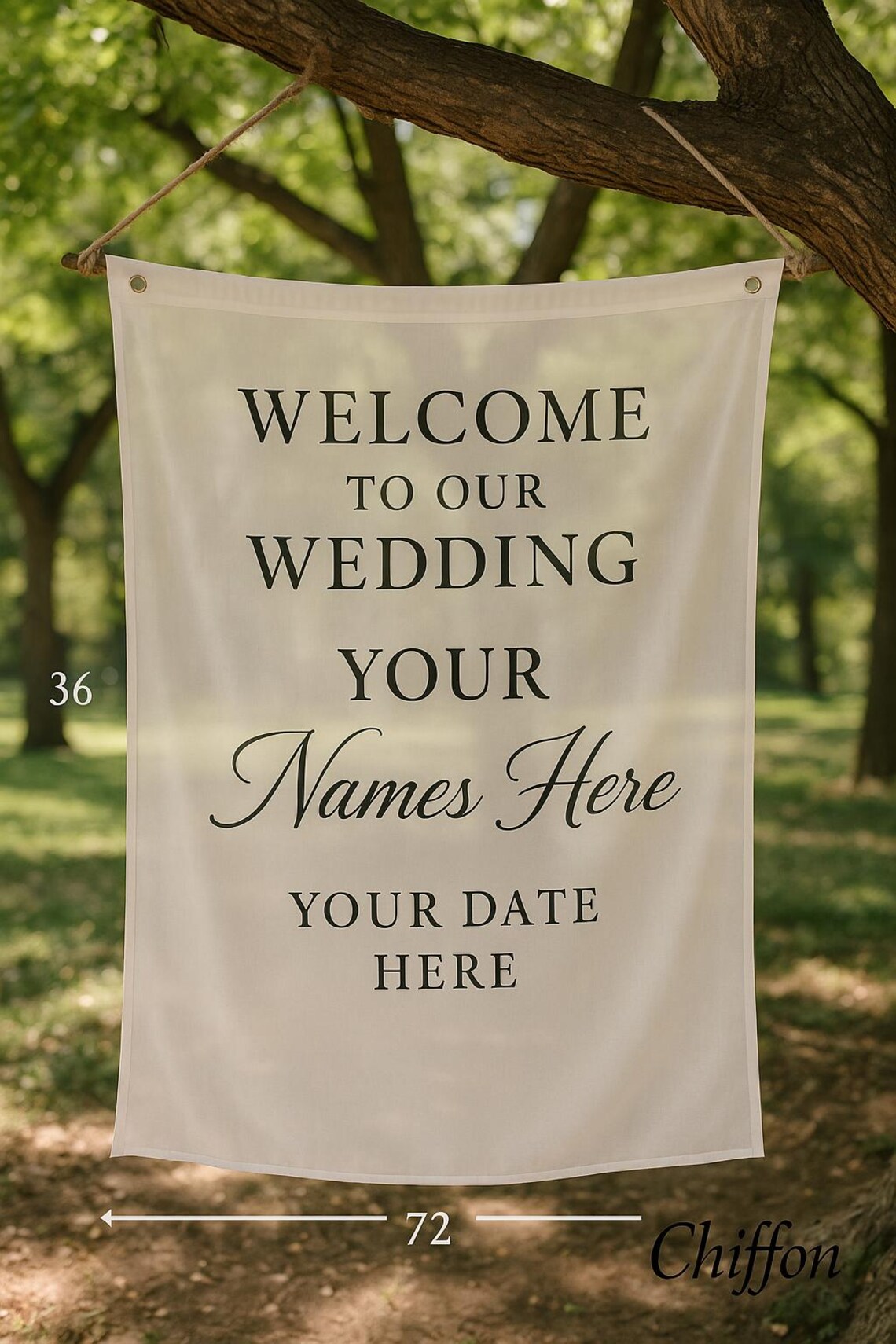 Custom Wedding Welcome Banner: Personalized Vinyl, Mesh, or Chiffon - Etsy