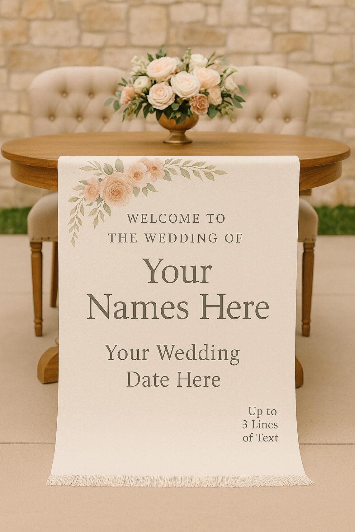 Custom Wedding Welcome Banner: Personalized Vinyl, Mesh, or Chiffon - Etsy