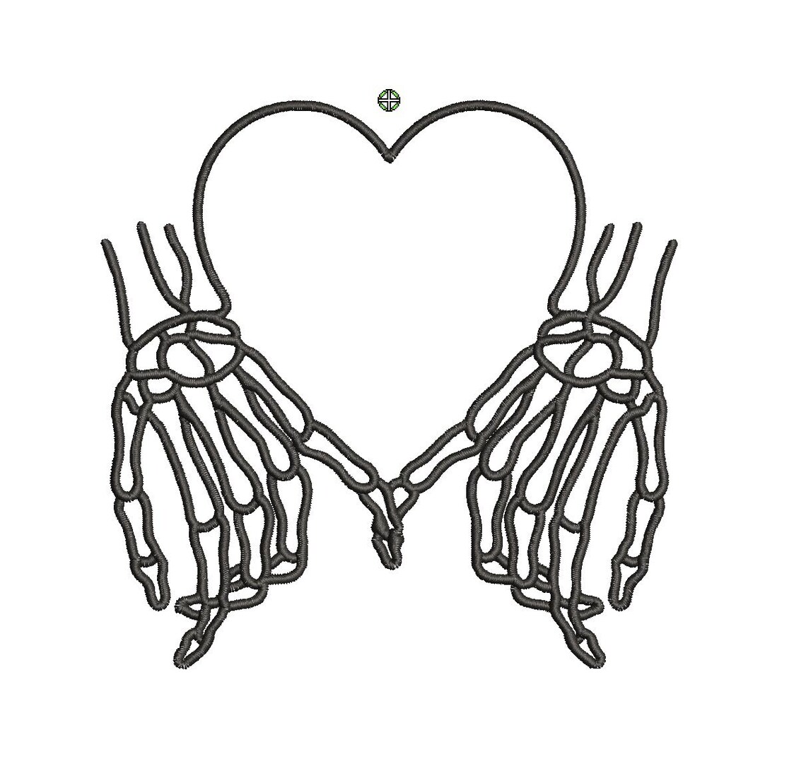 Skeleton Hands Pinky Promise Heart / Digital Embroidery File Download ...