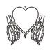Skeleton Hands Pinky Promise Heart / Digital Embroidery File Download ...
