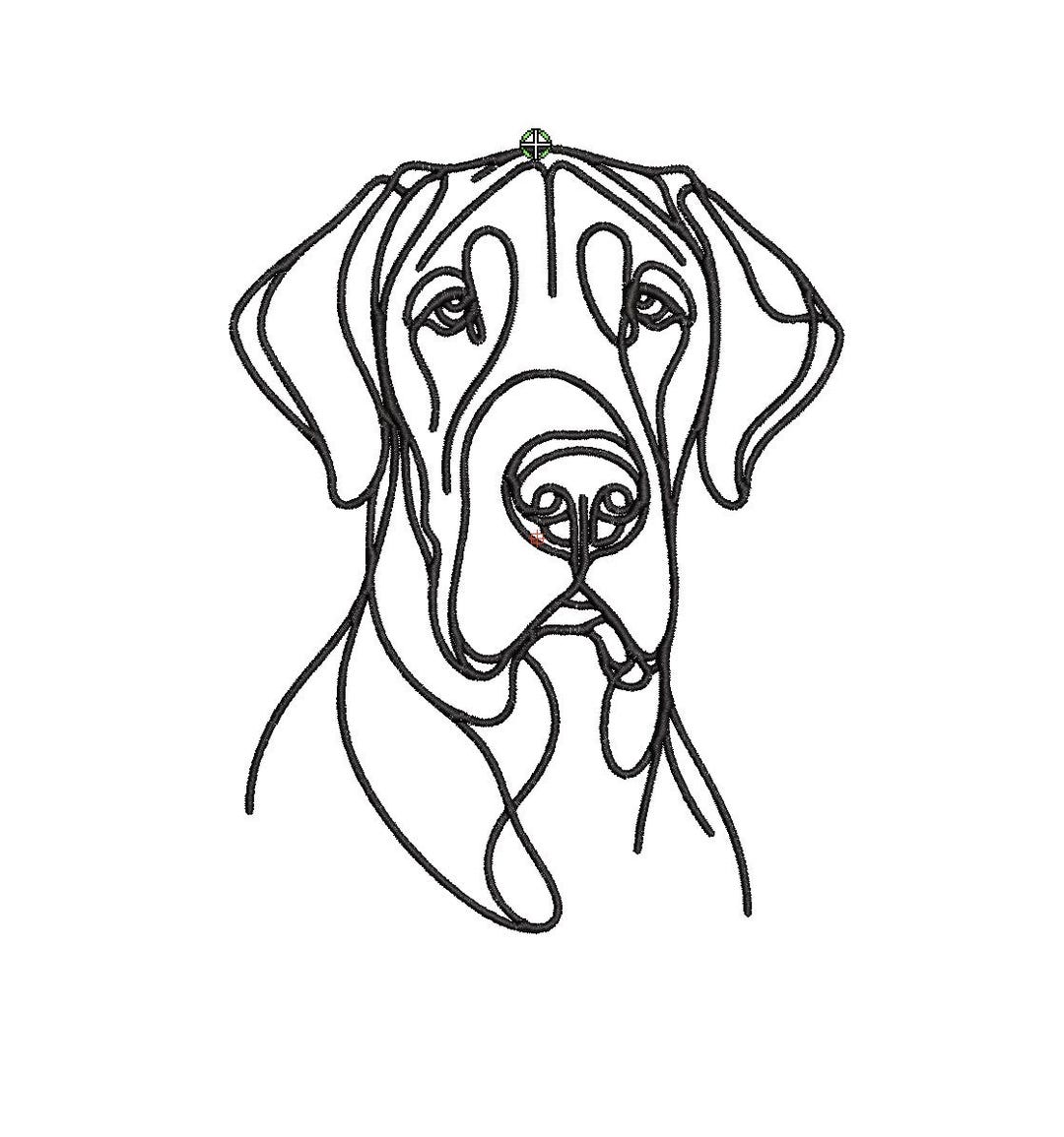 Great Dane Embroidery 1 - Digital File Download / 3 Sizes / Satin and ...