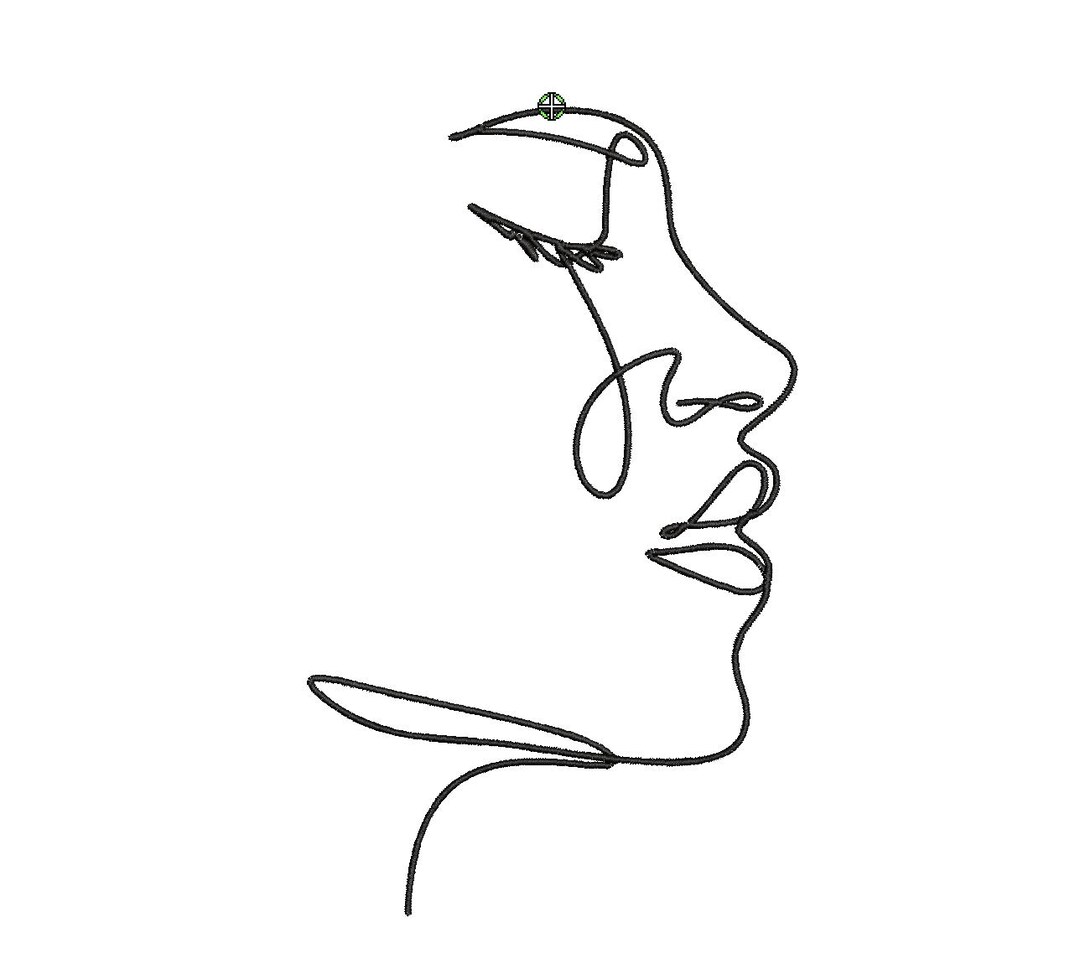 Minimalist Face Outline 8 / Digital Embroidery File Download / 2 Sizes ...