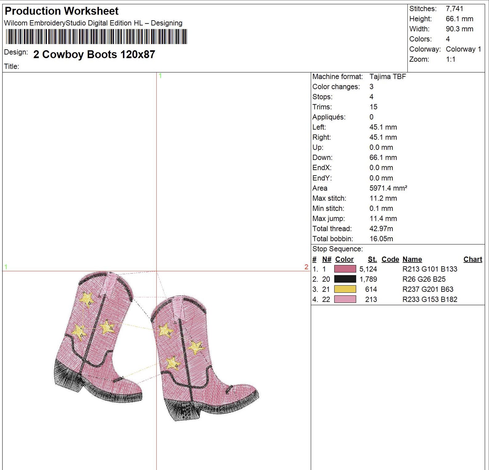 Cowboy Boots With Stars / Digital Embroidery Download / 2 Sizes / Satin ...