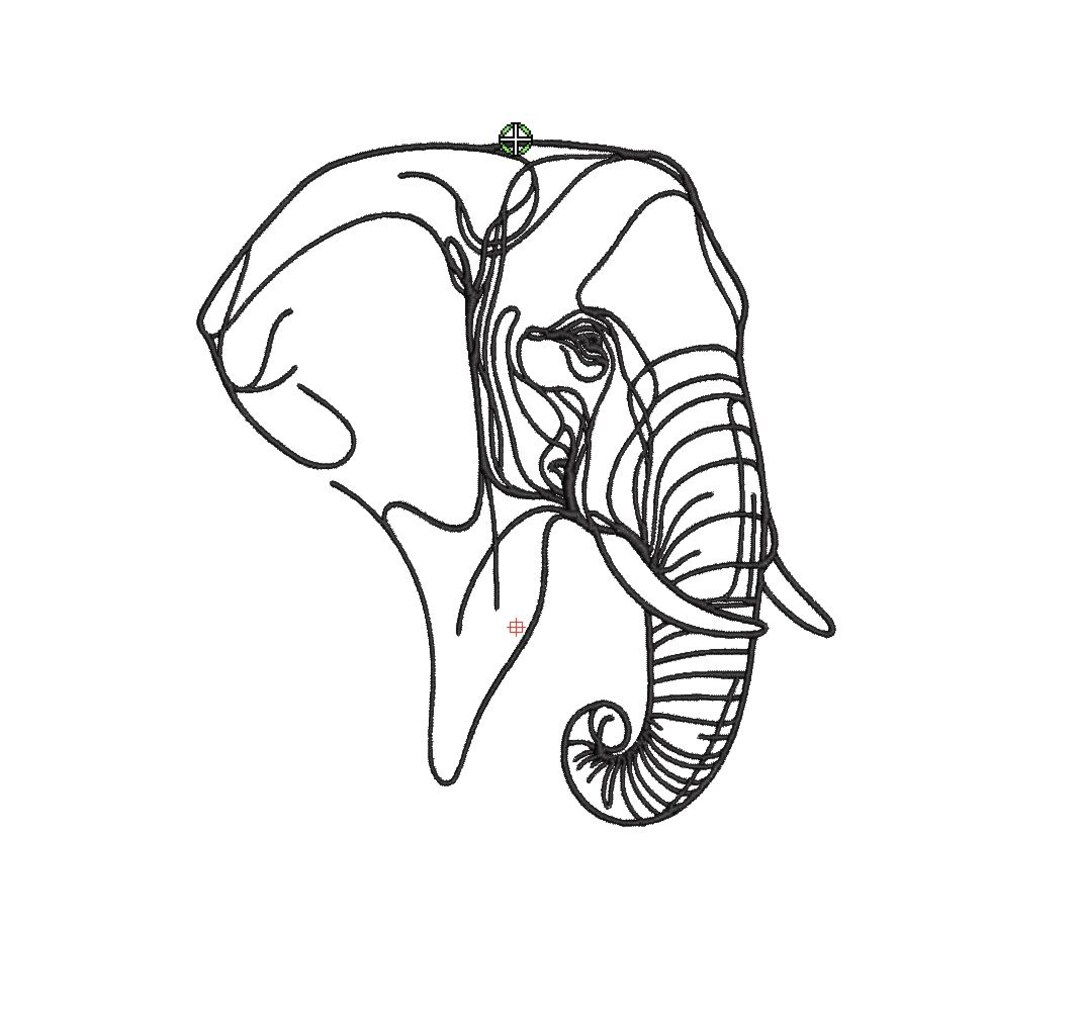 Elephant Machine Embroidery - Digital File Download / 4 Sizes / Satin ...