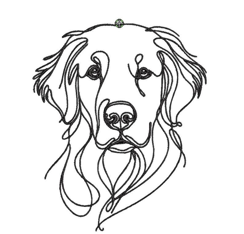 Golden Retriever Embroidery 12 - Digital File Download / 3 Sizes ...