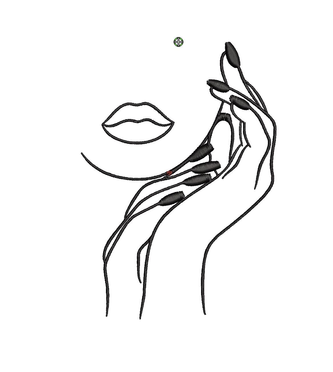 Minimalist Face Outline 9 / Digital Embroidery File Download / 2 Sizes ...