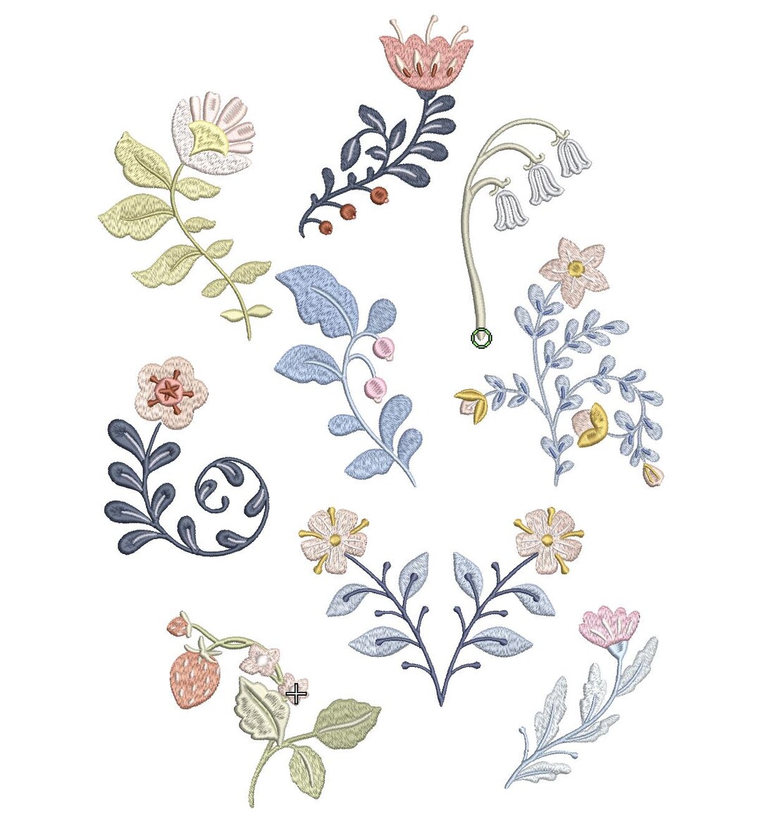 Cute Abstract Flower Bundle / Group Machine Embroidery File / Satin and ...