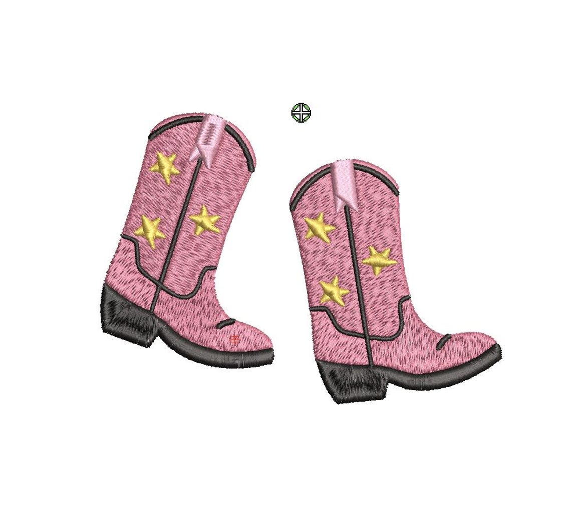Cowboy Boots With Stars / Digital Embroidery Download / 2 Sizes / Satin ...