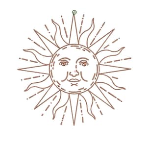 Celestial Sun Face 1 / Digital Embroidery Download / Satin Stitch ...