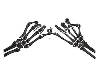 Skeleton Hands Pinky Promise Heart / Digital Embroidery File Download ...