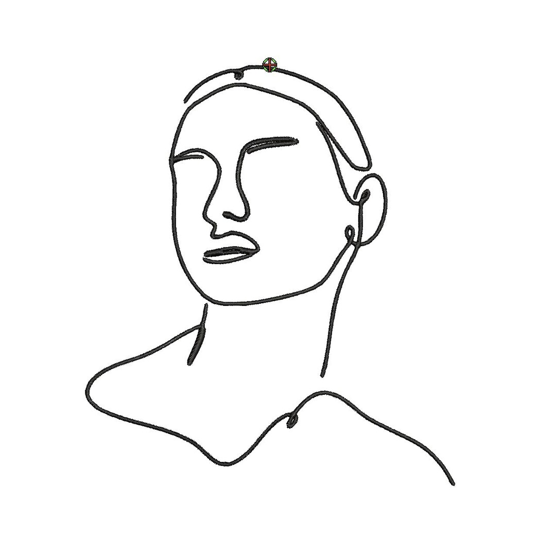 Minimalist Face Outline 7 / Digital Embroidery File Download / 2 Sizes ...