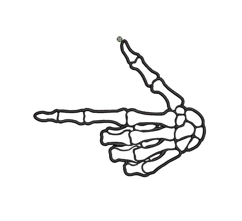 Skeleton Hand Pointing Gesture / Digital Embroidery File Download / 2 ...