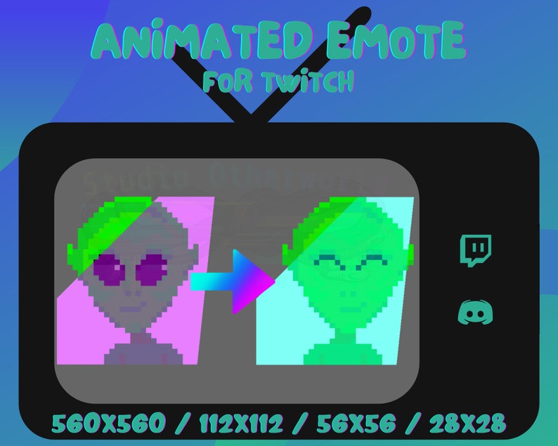 Animated Alien Dance Emote for Twitch UFO Rave Lights Pixel Alienjam ...